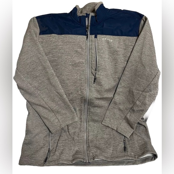 Orvis | Jackets & Coats | Orvis Jacket Men M Blue Sweater Pullover Full ...
